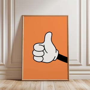 Thumbs up Print - More Colours Cartoon Wall Art Gift for Home Trendy ...