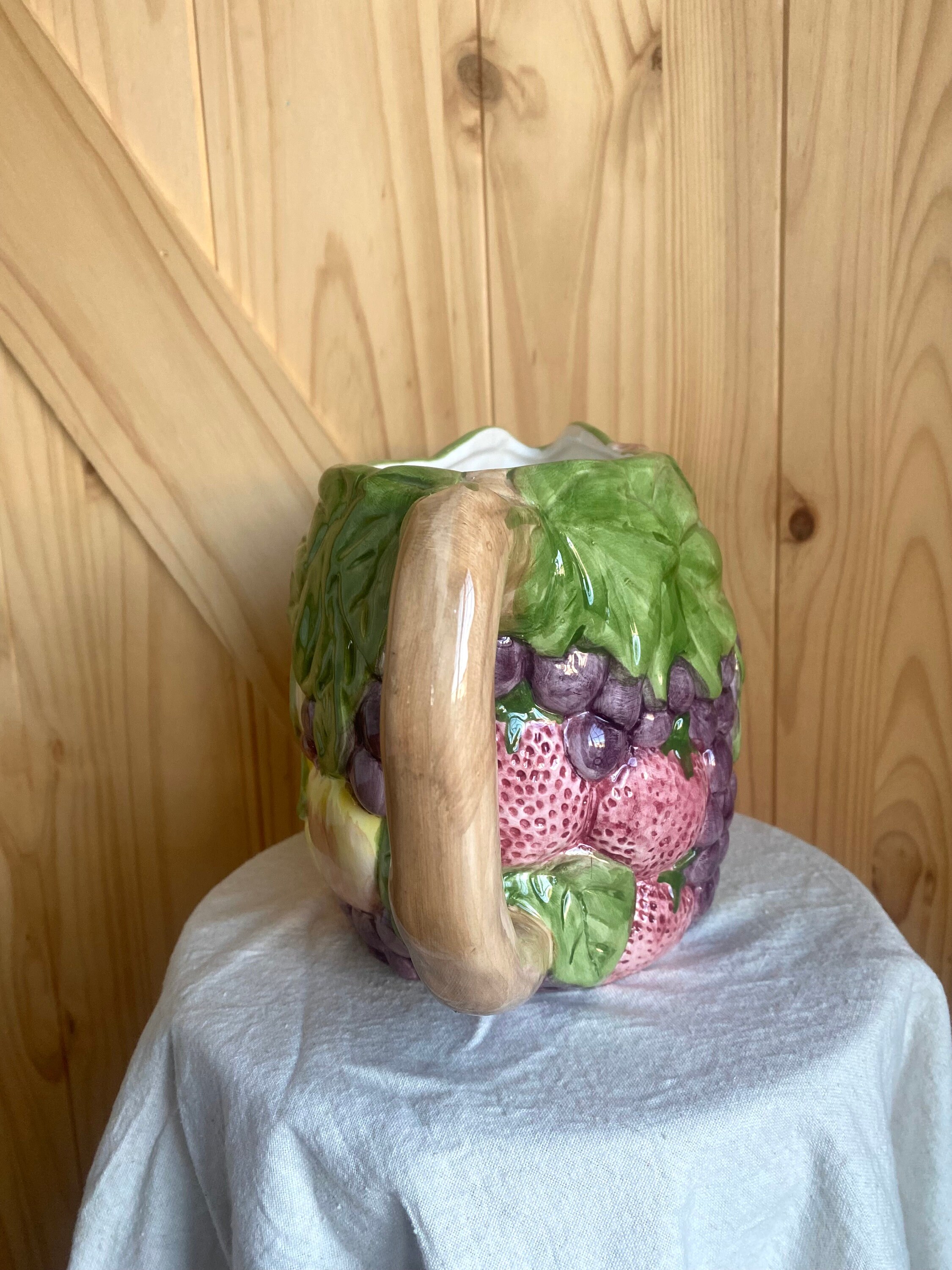 Ceramic Fruit Pitcher Hand Painted - Etsy