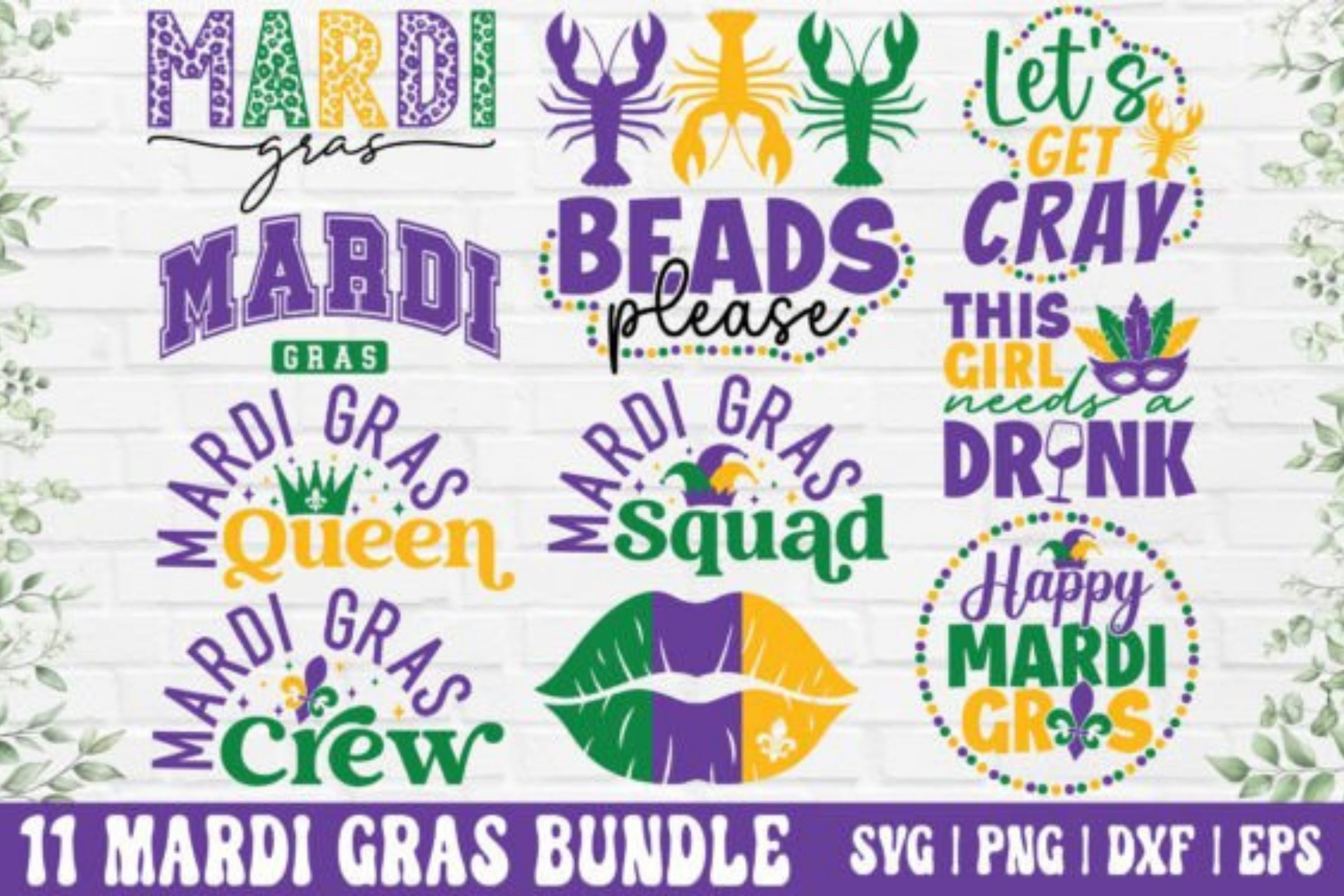 Mardi Gras SVG Bundle, Mardi Gras Clipart, Carnival Svg Silhouette ...