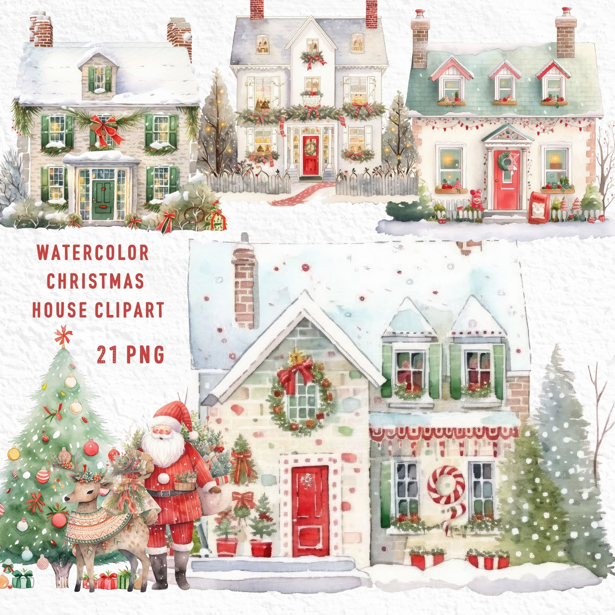 Santa Claus House Clipart With Trees