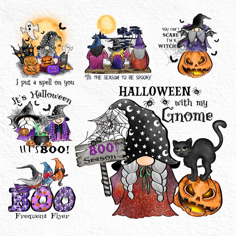 21 PNG Halloween Gnome Clipart,halloween Gnome Clipart Bundle,happy ...
