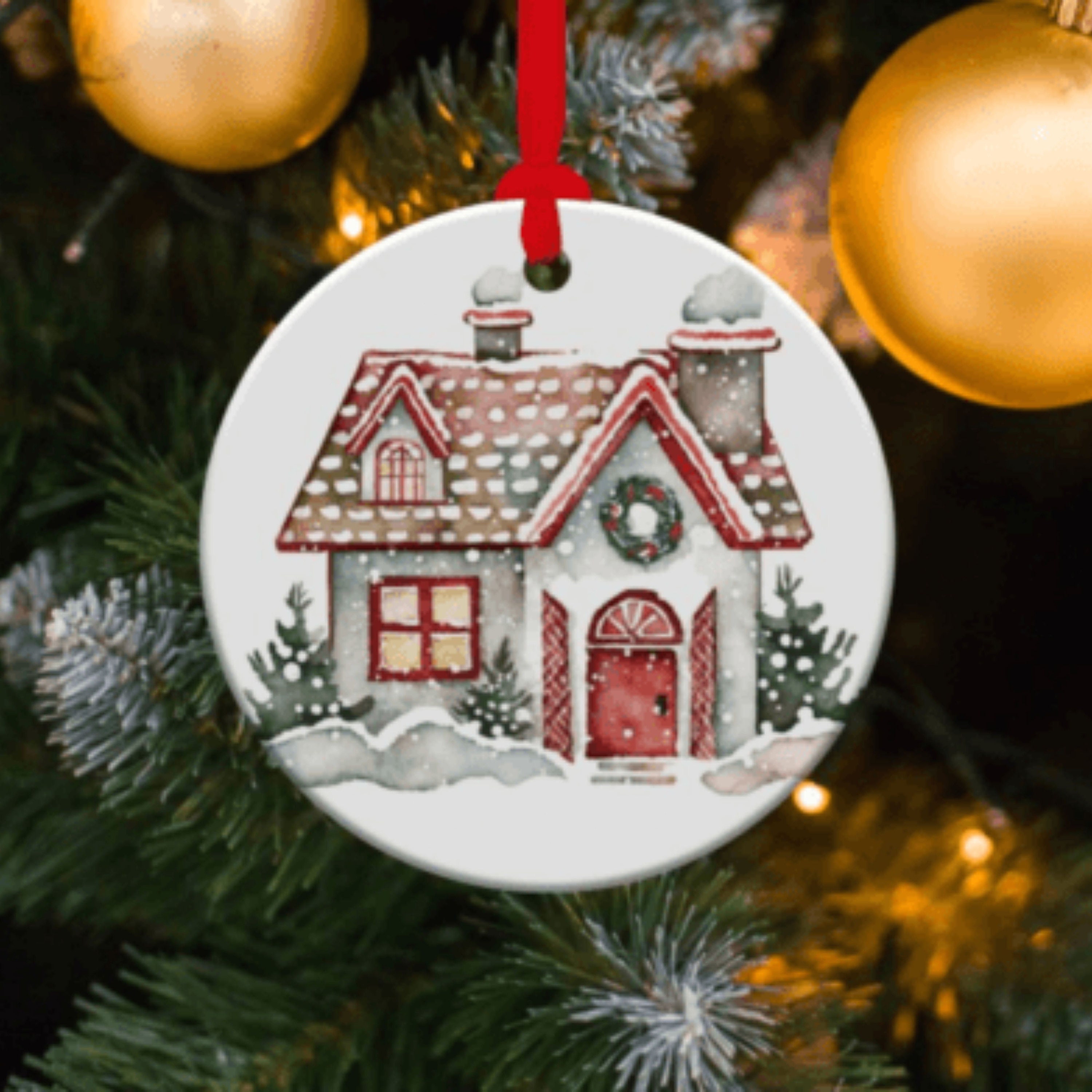 Watercolor Christmas House Clipart,christmas Clipart Bundle, Winter ...