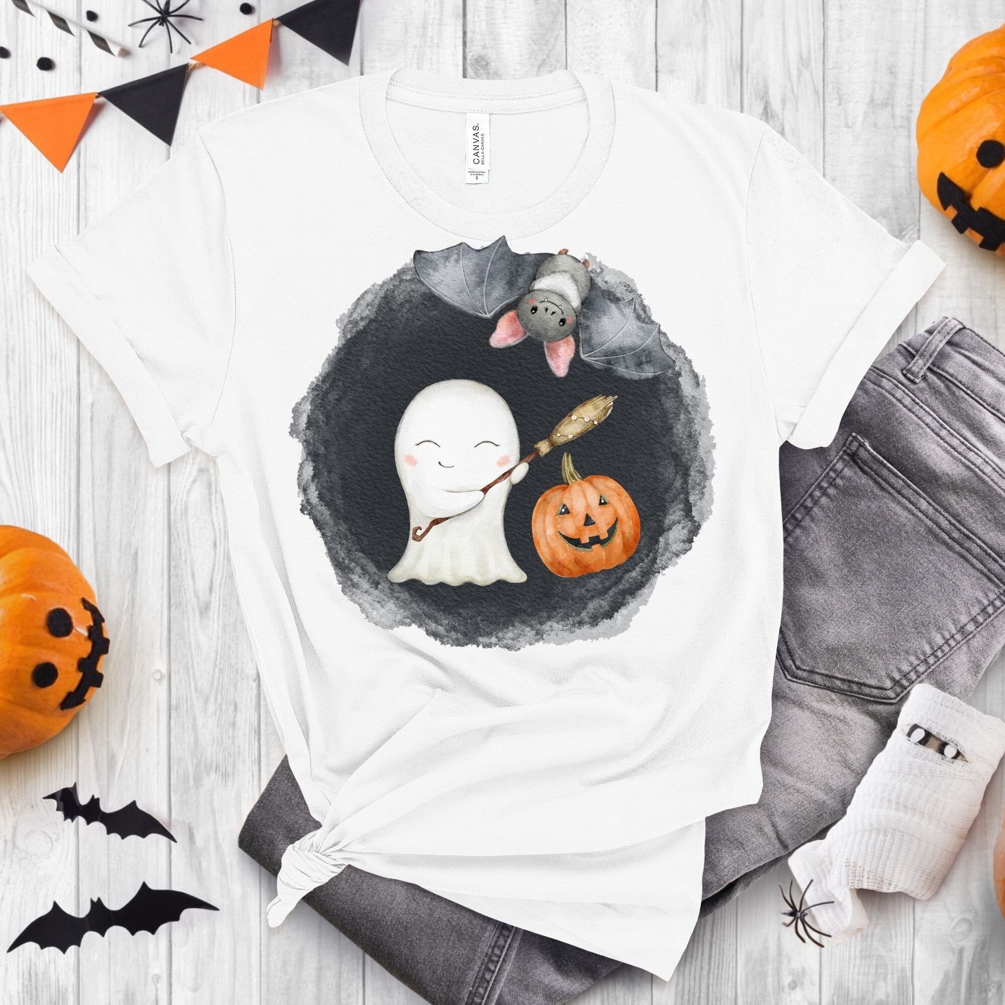 Pastel Halloween Clipart,watercolor Halloween Clipart,watercolor Ghosts ...