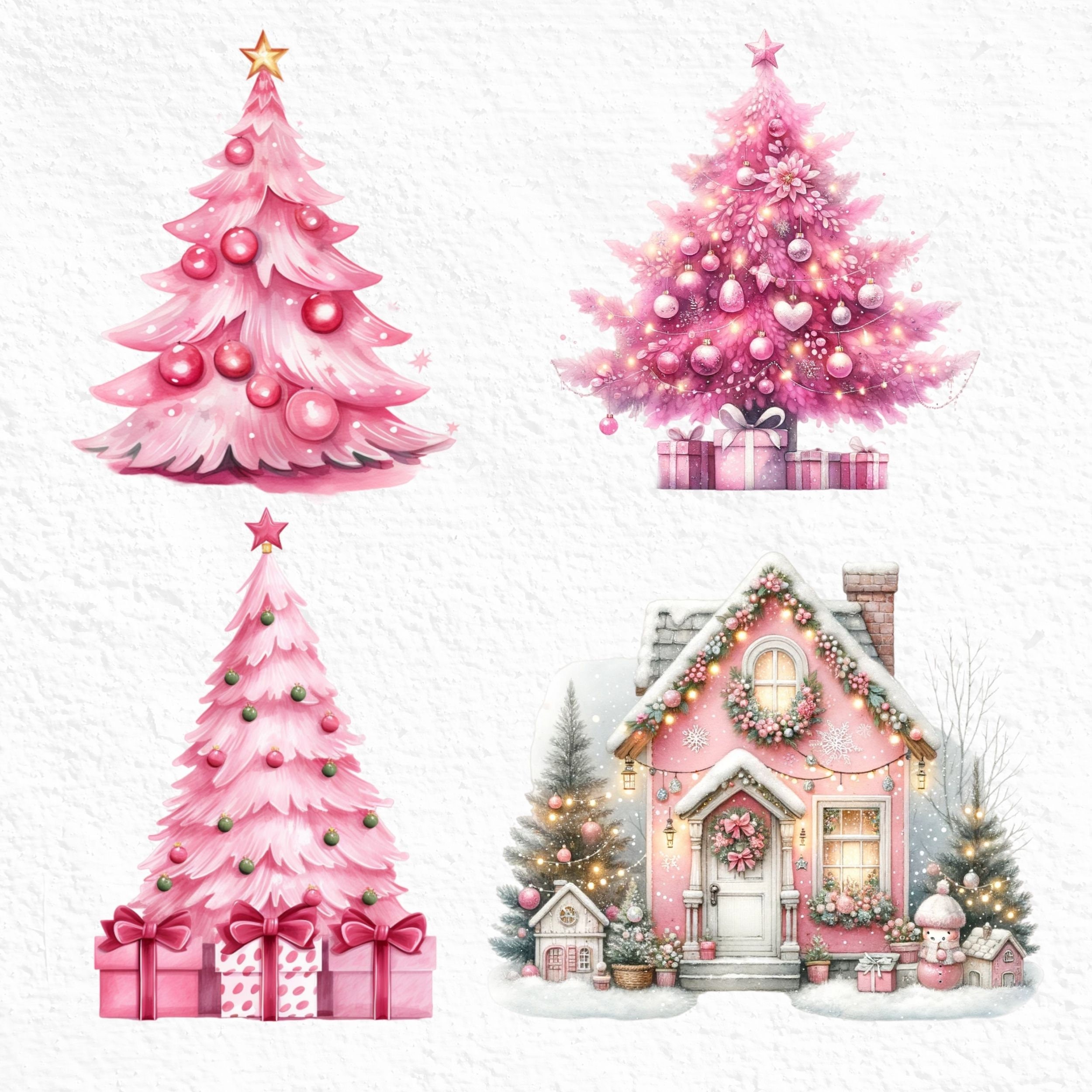 10 Png Watercolor Christmas Clipart,watercolor Christmas House Clipart ...