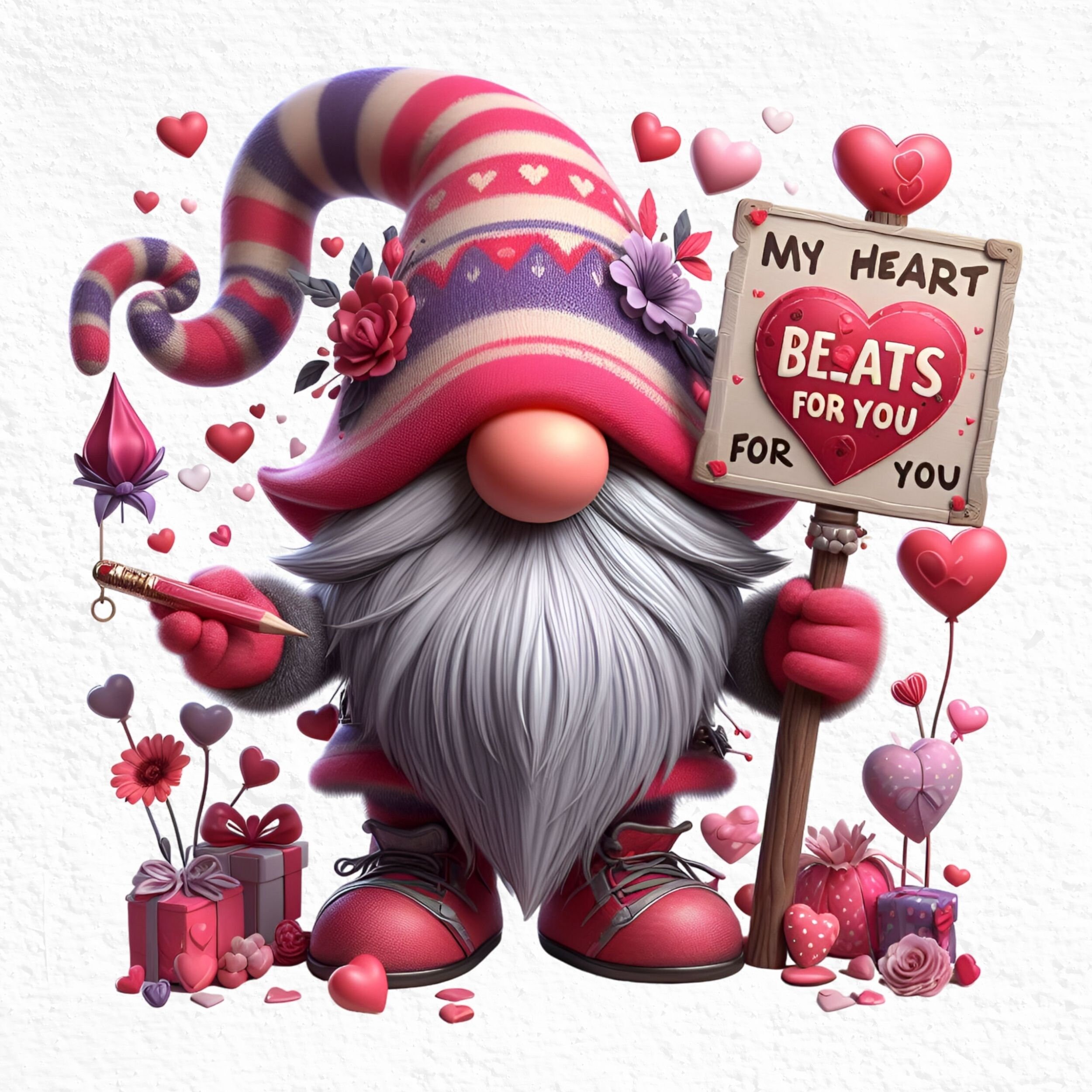 Valentine Gnome Png, Valentines Day Png, Gnome Clipart, Valentine Png ...