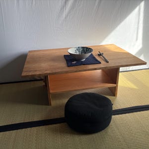 Japanese Solid Wood Coffee Table With Shelf - Etsy