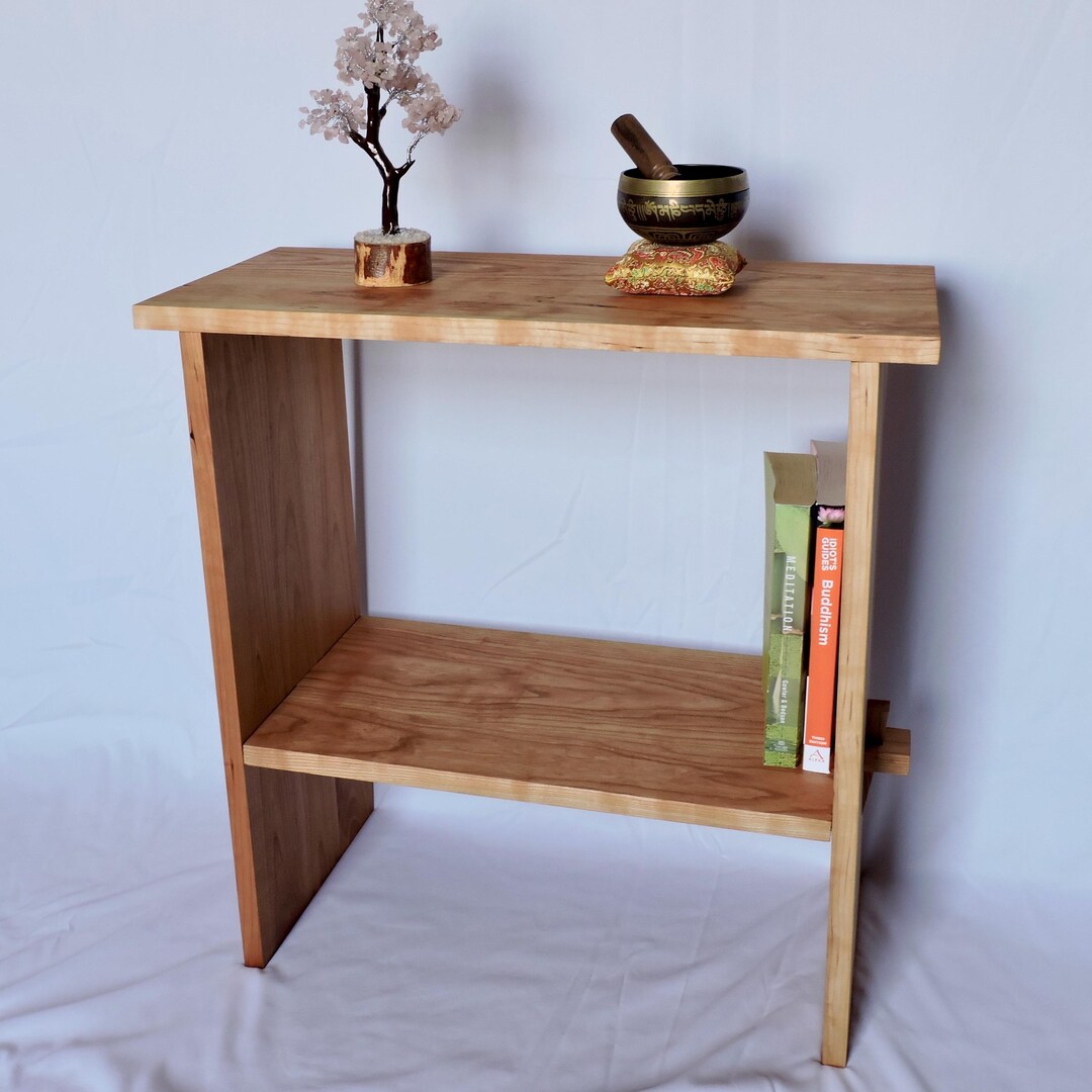 Solid Wood Japanese Style End Table Accent Table, Handcrafted Furniture ...