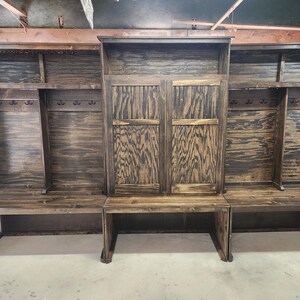 140" Rustic Mudroom W Center Storage Unit - Etsy