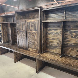 140" Rustic Mudroom W Center Storage Unit - Etsy