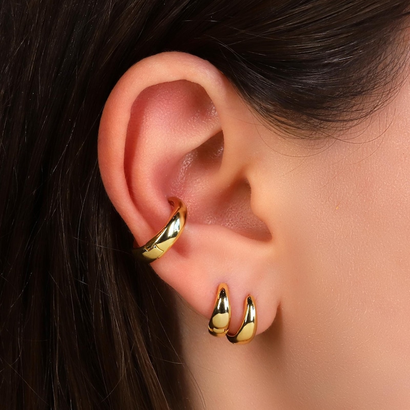 Chunky Conch Hoop for Pierced - Etsy