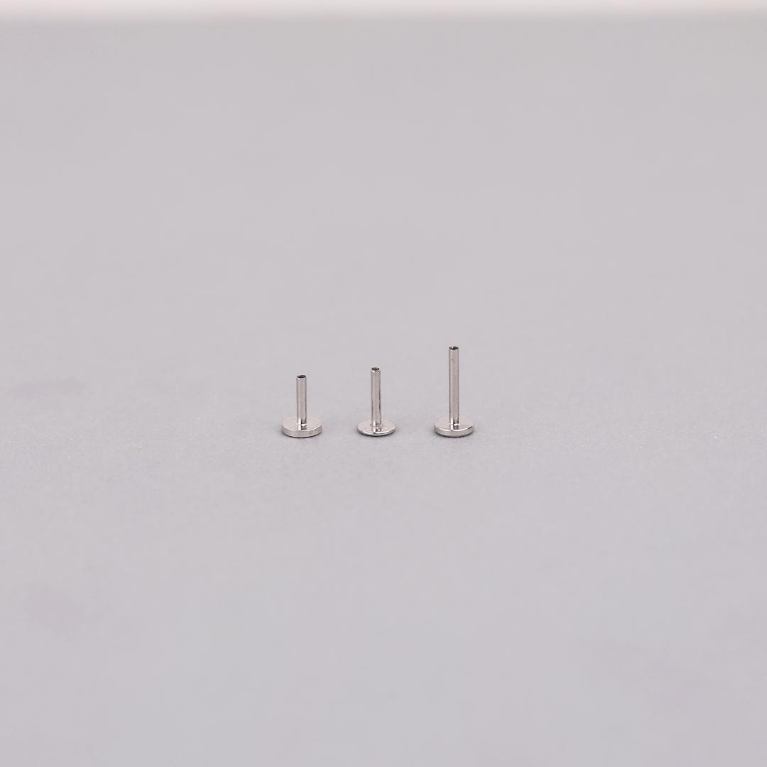 18G Crown Shape Threadless Push Pin Labret Stud, Sterling Silver Flat ...