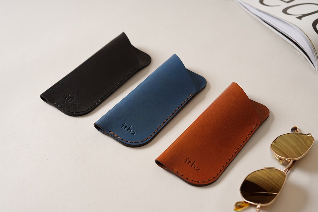 Handmade Leather Glasses Case, Personalized Eyewear Cases, Reading ...