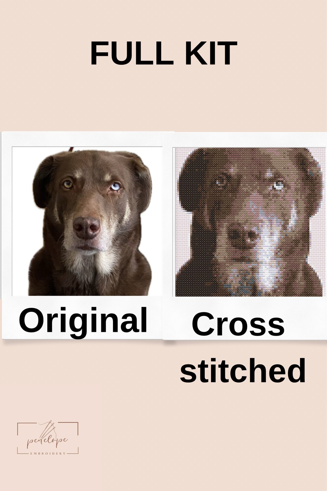 Custom Photo Cross Stitch Pattern Kit, Realistic Cross Stitch Kit ...