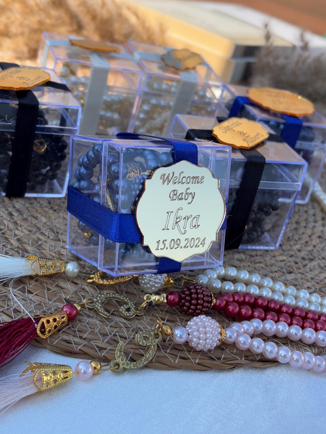 Ramadan Favor Tasbih Gift Box, Islamic Prayer Beads, Personalized ...