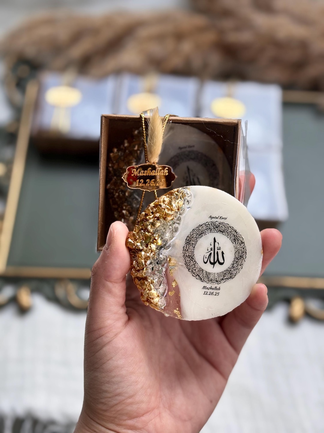 Hajj Mubarak Favor Box • Personalized Islamic Gift • Allah Magnet With ...