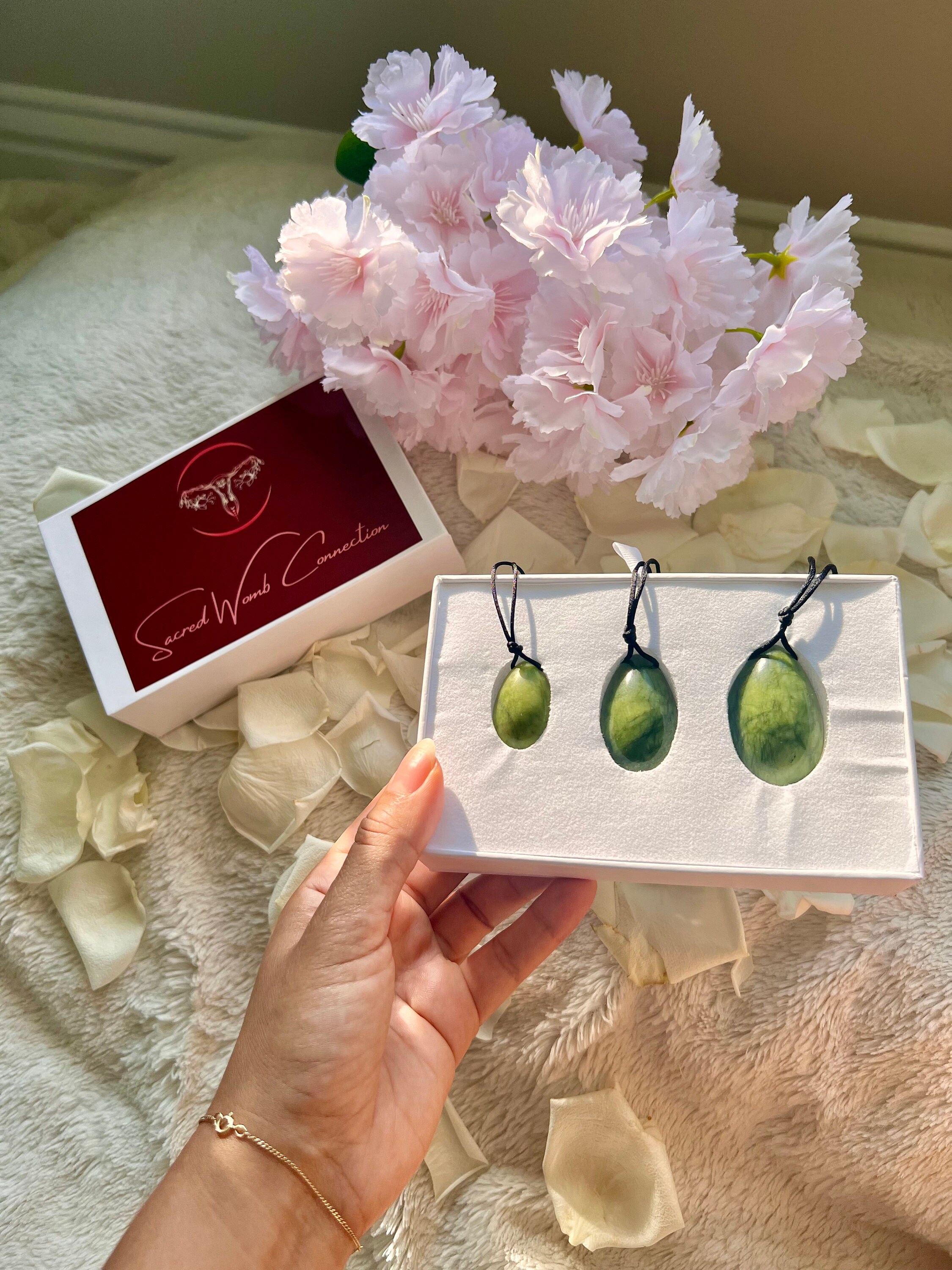 Green Jade Yoni Eggs Green Jade Healing Yoni Eggs Jade Yoni Eggs Set of ...