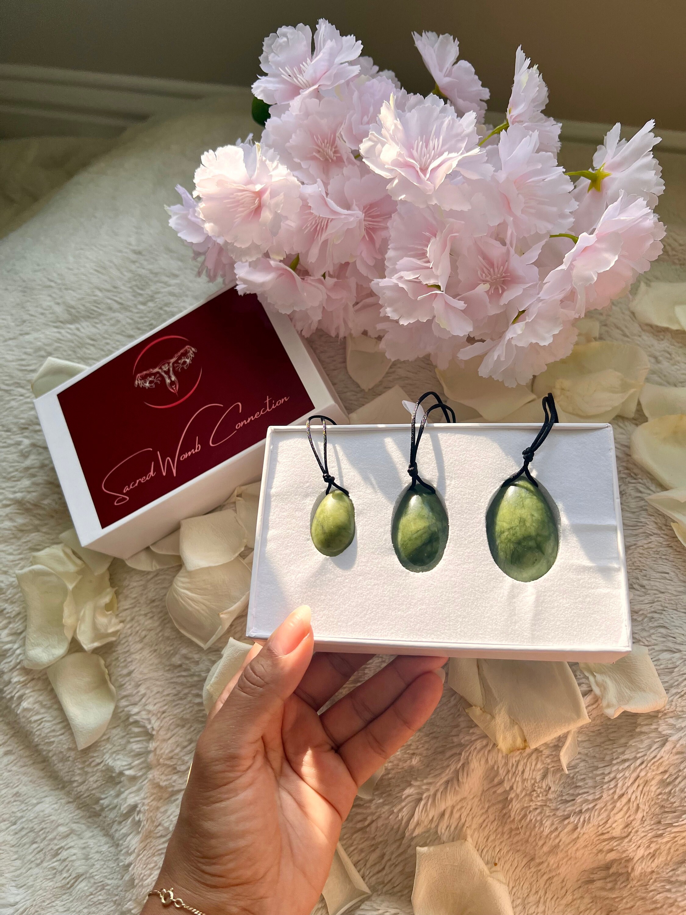 Green Jade Yoni Eggs Green Jade Healing Yoni Eggs Jade Yoni Eggs Set of ...