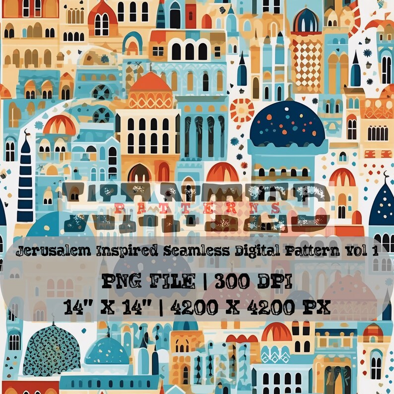 Jerusalem Inspired Digital Pattern, Seamless Design, Printable, DIY ...