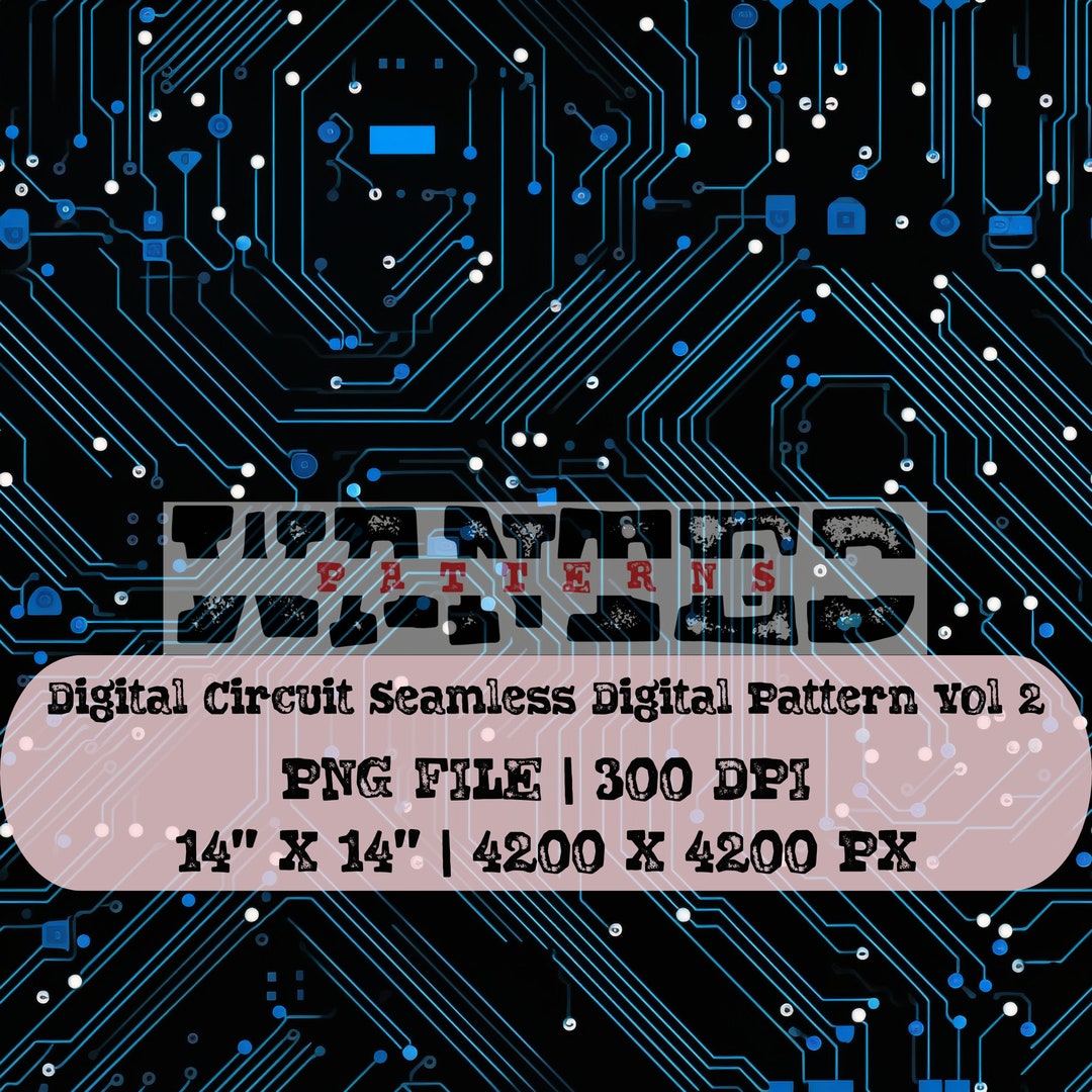 Digital Circuit Digital Pattern, Seamless Design, Printable, DIY Crafts ...
