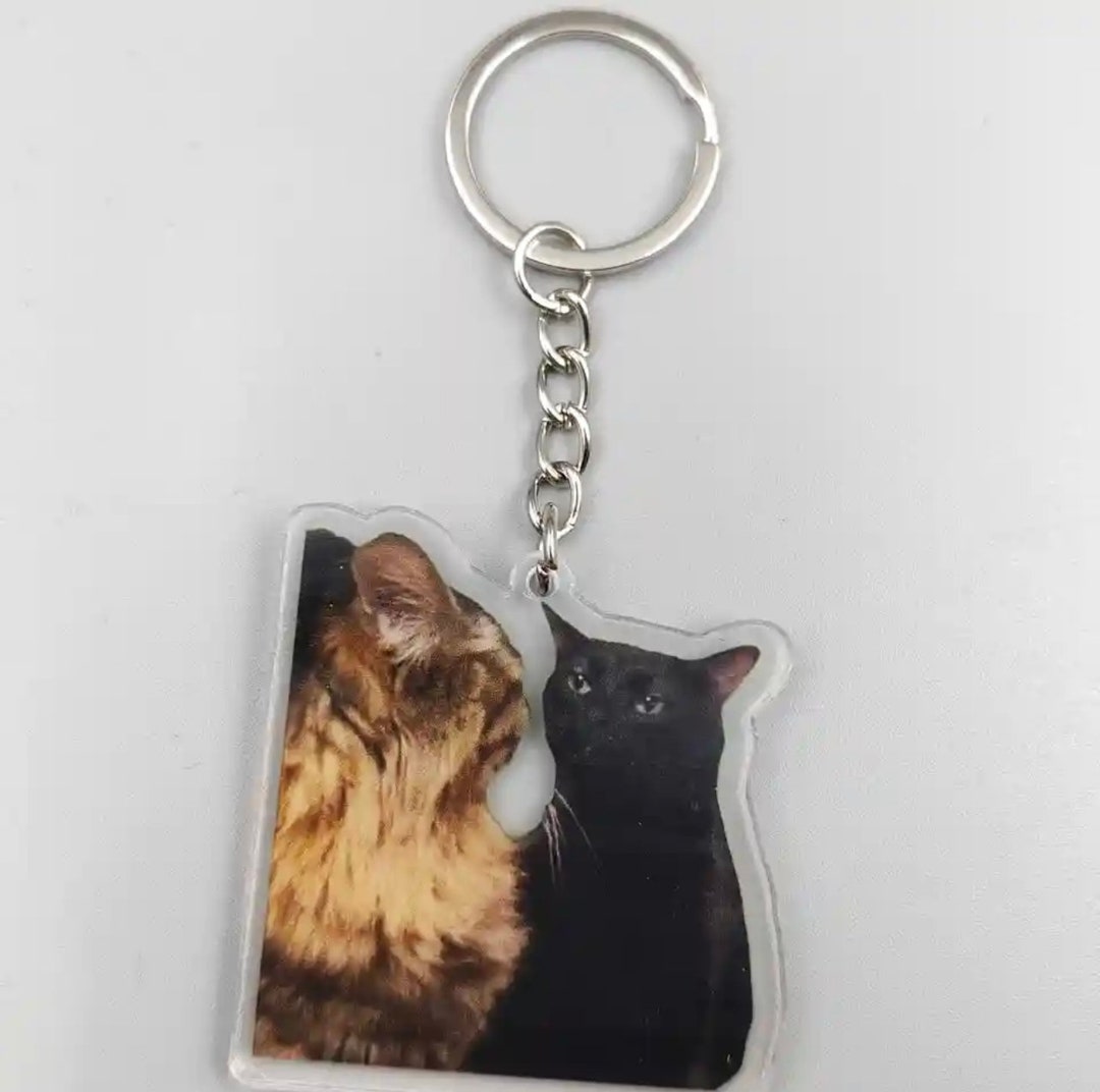 Cat Meme Viral Video Zoning Out Black Cat Memes Key Chain Car - Etsy