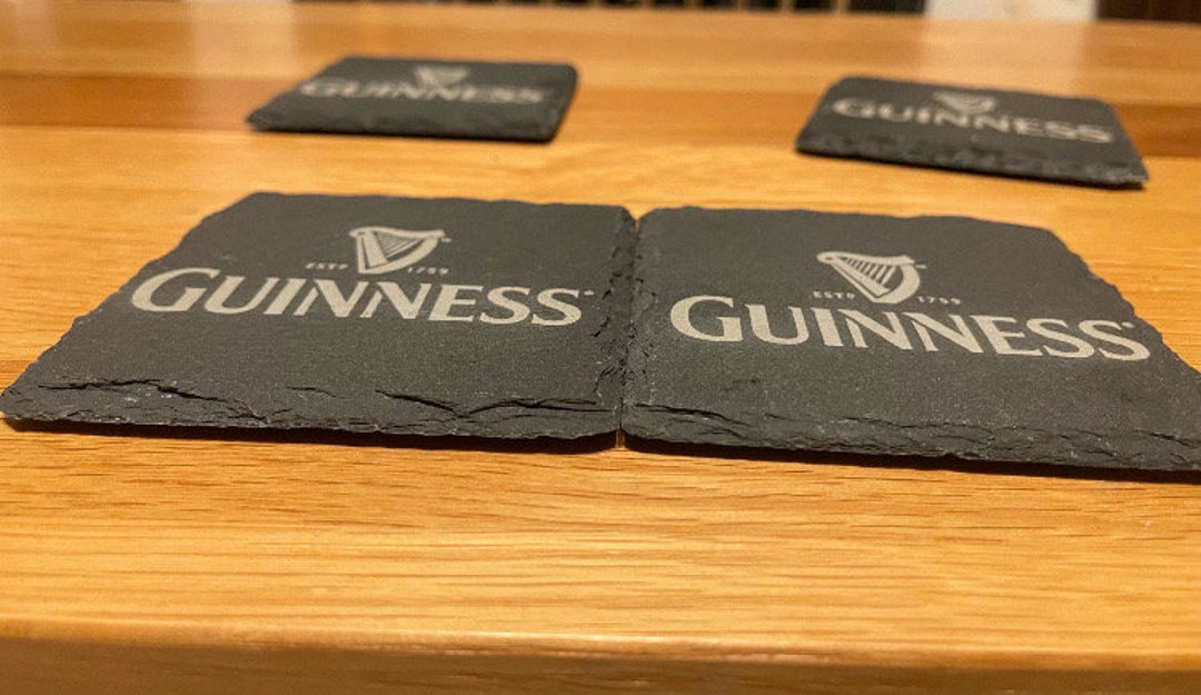 Slate Coaster Pack of 4 . Sleek Slate Drink Coasters Pack - Etsy
