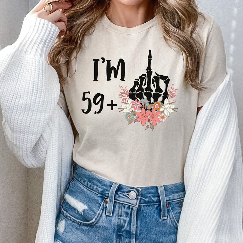 Custom Age Floral Skeleton Hand Birthday Tee, 50th/40/30 Bday T-shirt ...