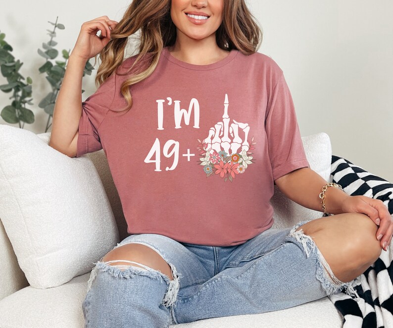 Custom Age Floral Skeleton Hand Birthday Tee, 50th/40/30 Bday T-shirt ...