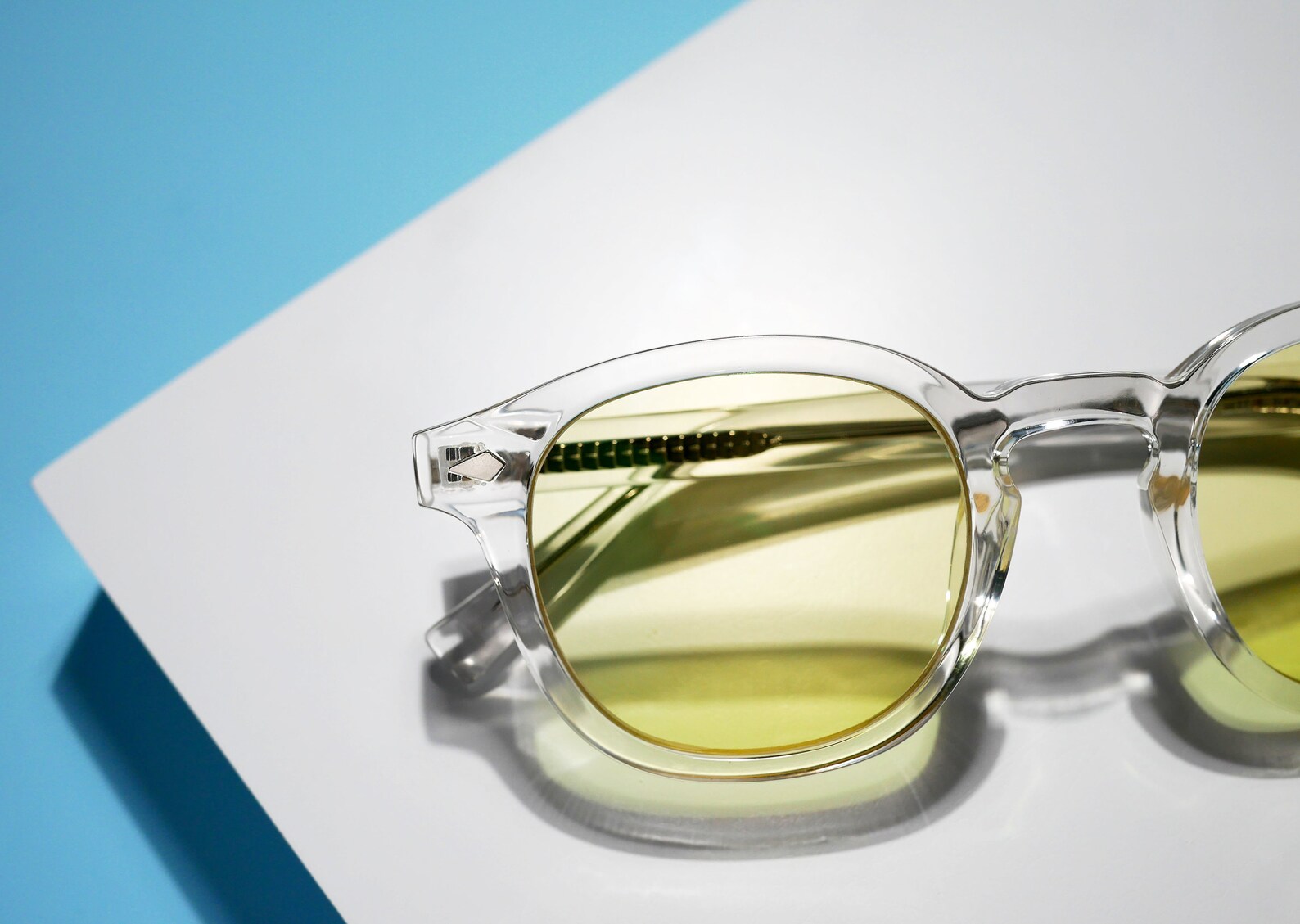 Clear Frame Yellow Lens Glasses, Diamond Rivets, Retro Tinted Shades - Etsy