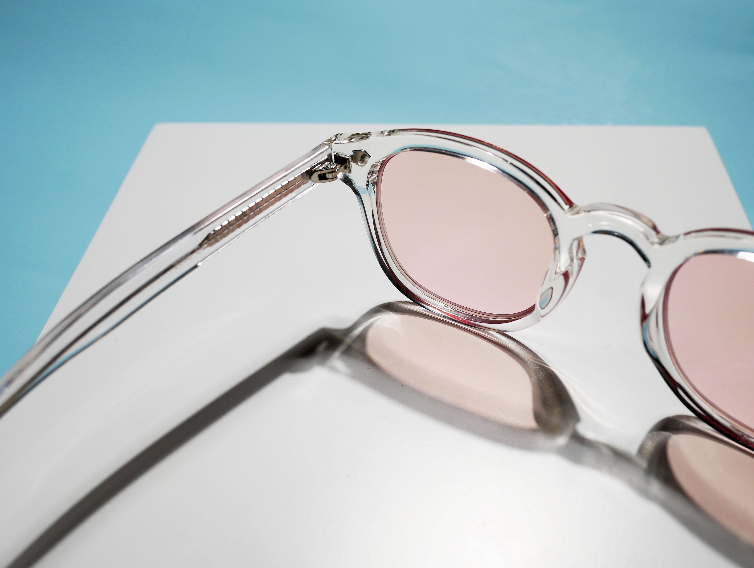 Round Crystal Frame Glasses, Pink Tinted Lens, Diamond Rivets - Etsy
