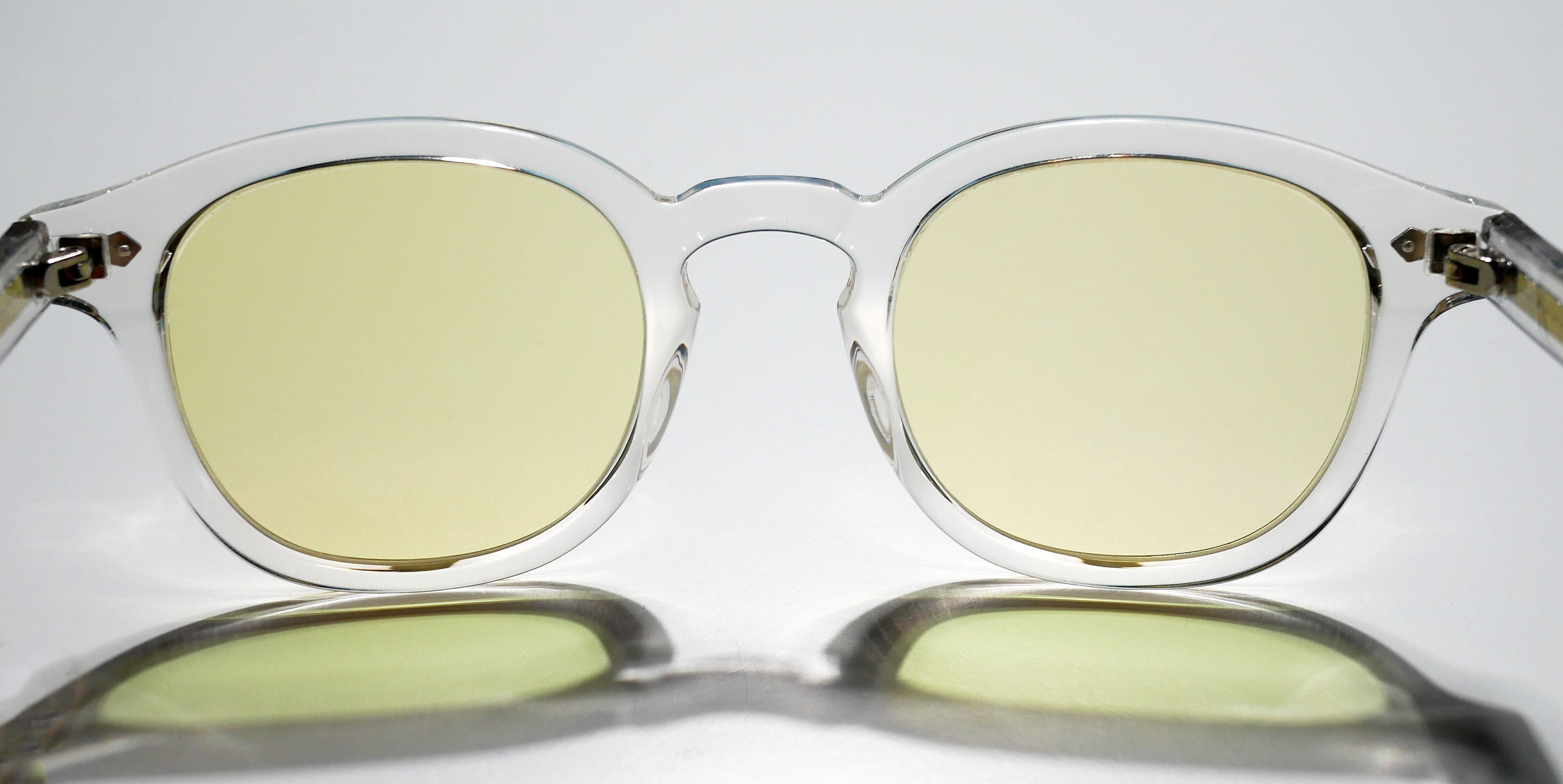 Clear Frame Yellow Lens Glasses, Diamond Rivets, Retro Tinted Shades - Etsy