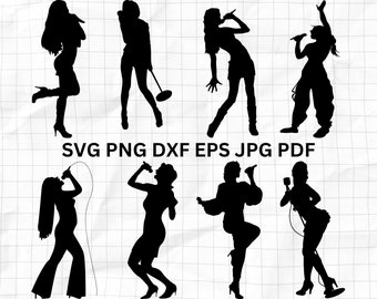 Singer Svg, Singing People Svg, Women Singing Song , Dancing and ...