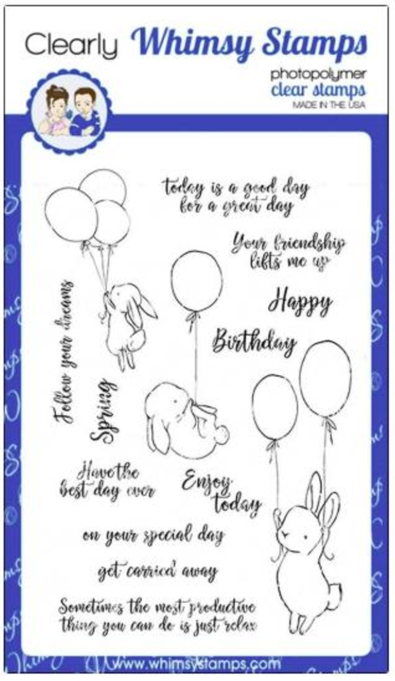 Stamp Set - Bunny Balloons, Whimsy Stamps, Stamp Set - Etsy