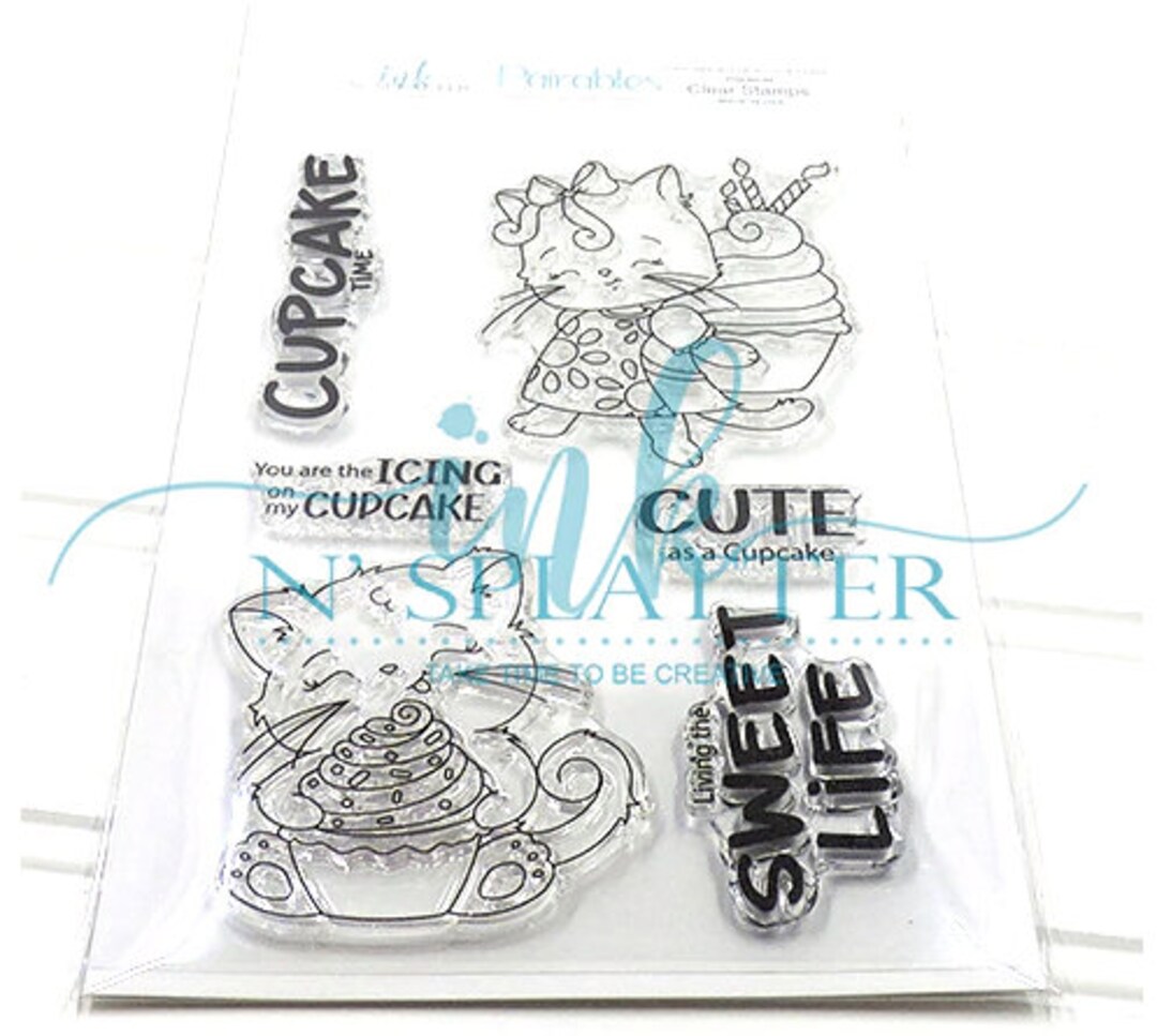 Stamp Set - Cupcake Kitties, Ink N' Splatter, Clear Stamp - Etsy