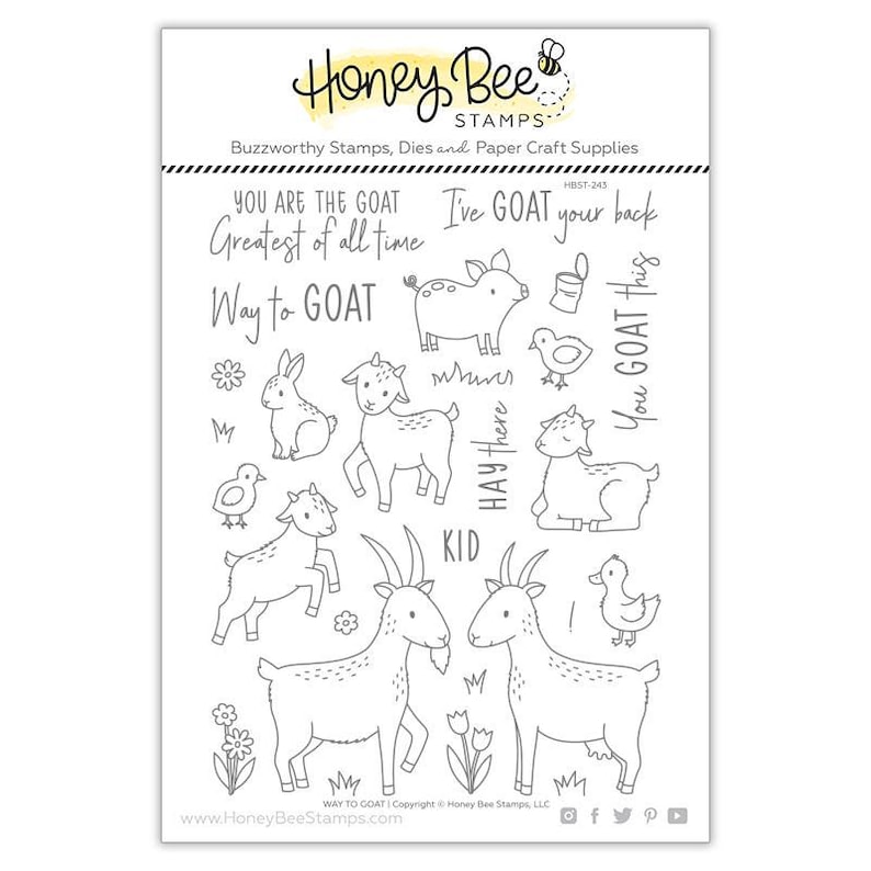 Stamp & Die Set - Way to Goat, Honey Bee Stamps, Stamp Set and Matching ...