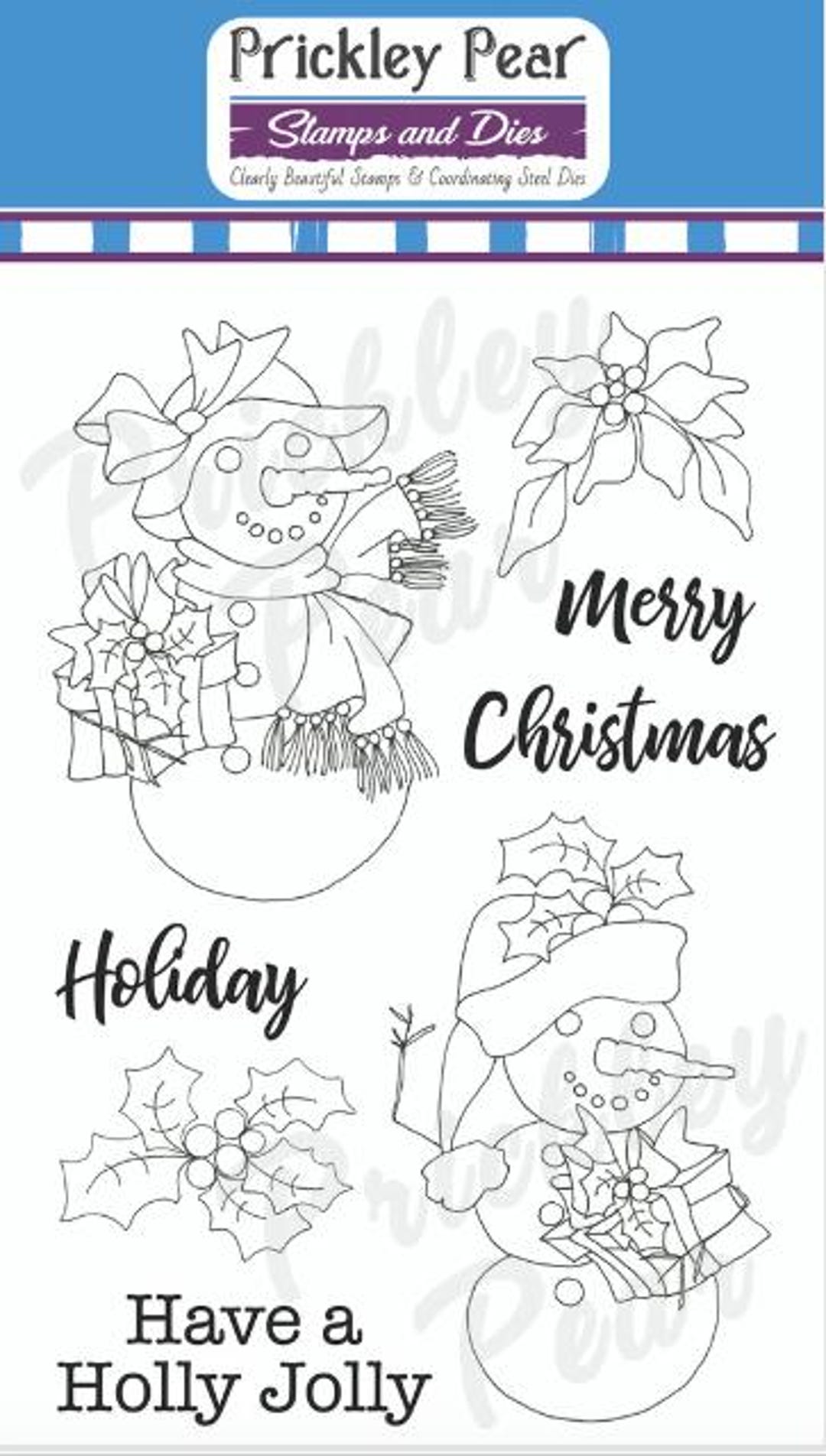 Stamp Set - Have a Holly Jolly Christmas, Prickley Pear, Stamp Set - Etsy