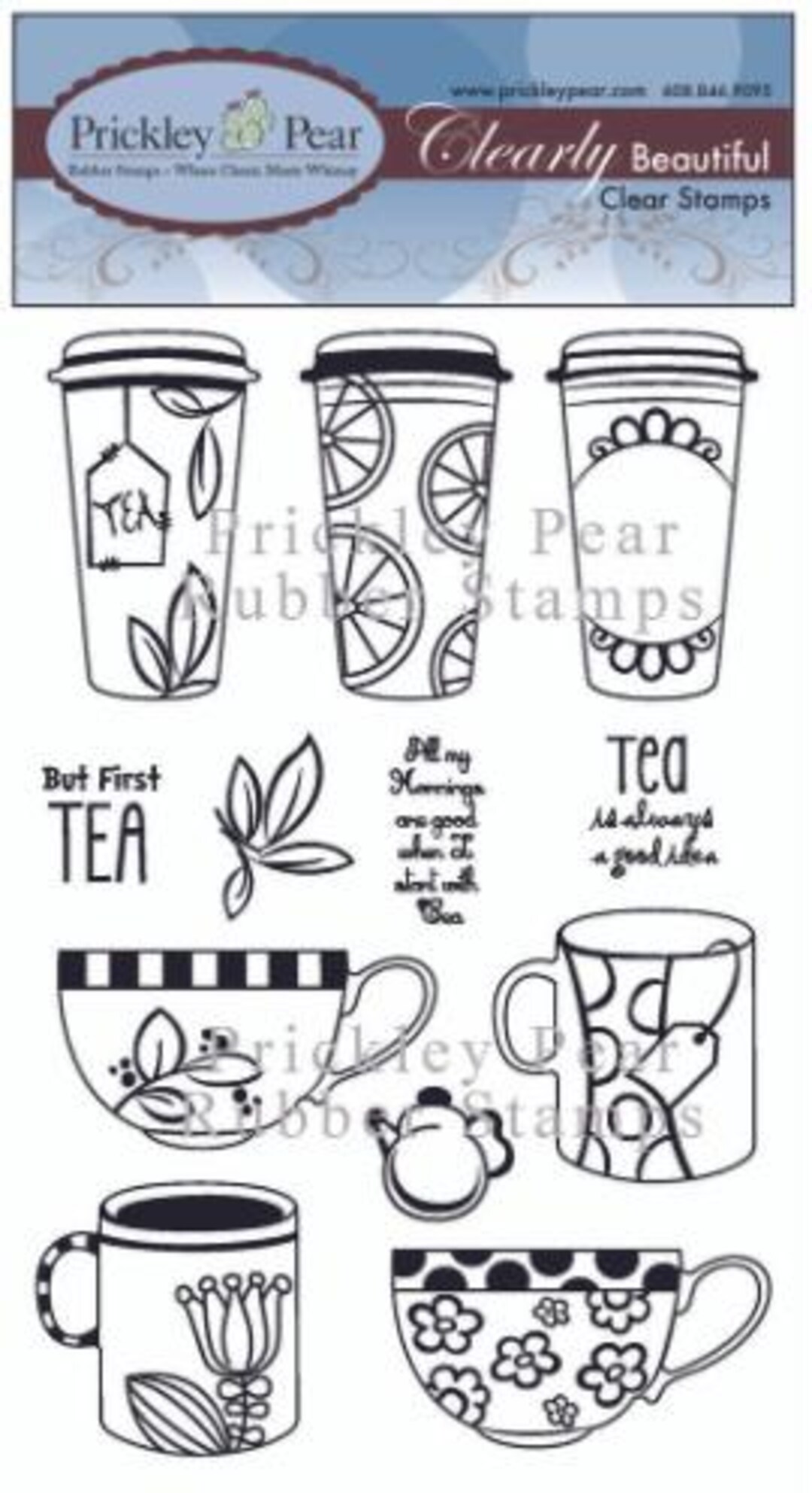 Stamp Set - Tea Set, Prickley Pear, Stamp Set & Matching Die - Etsy