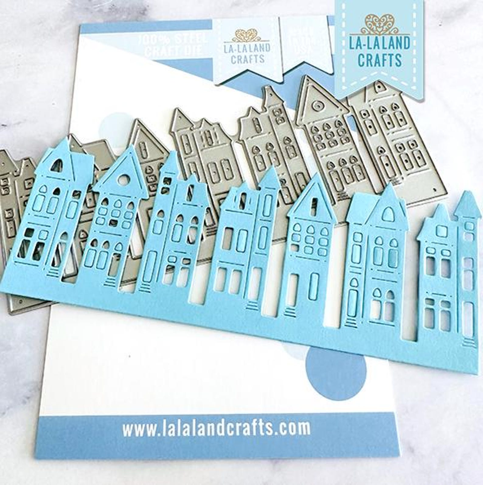 Die Set - Houses Border, La-la Land Stamps, Die Set - Etsy