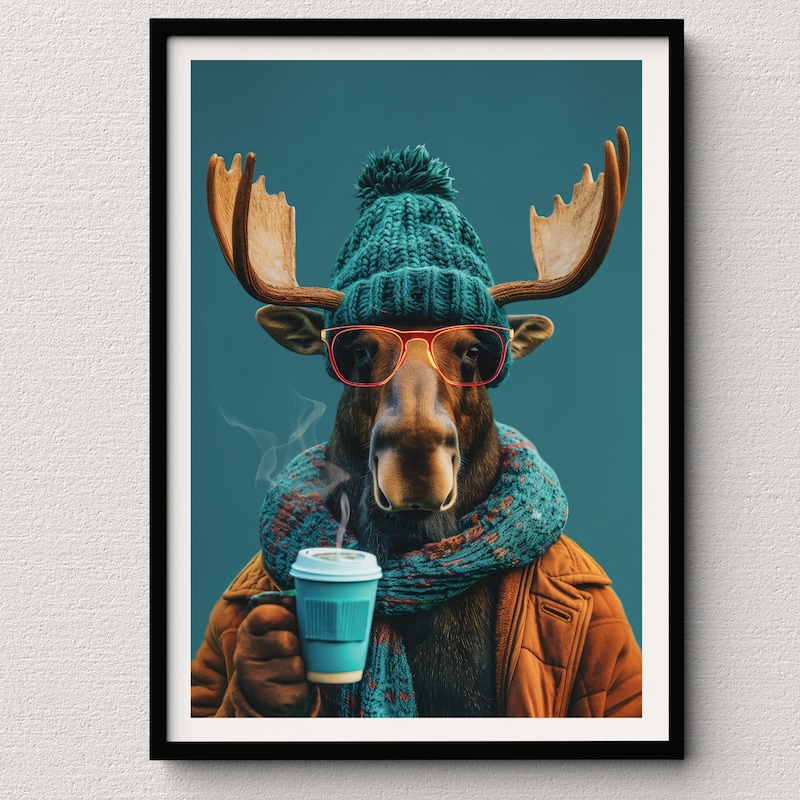 Moose Watercolor - Etsy