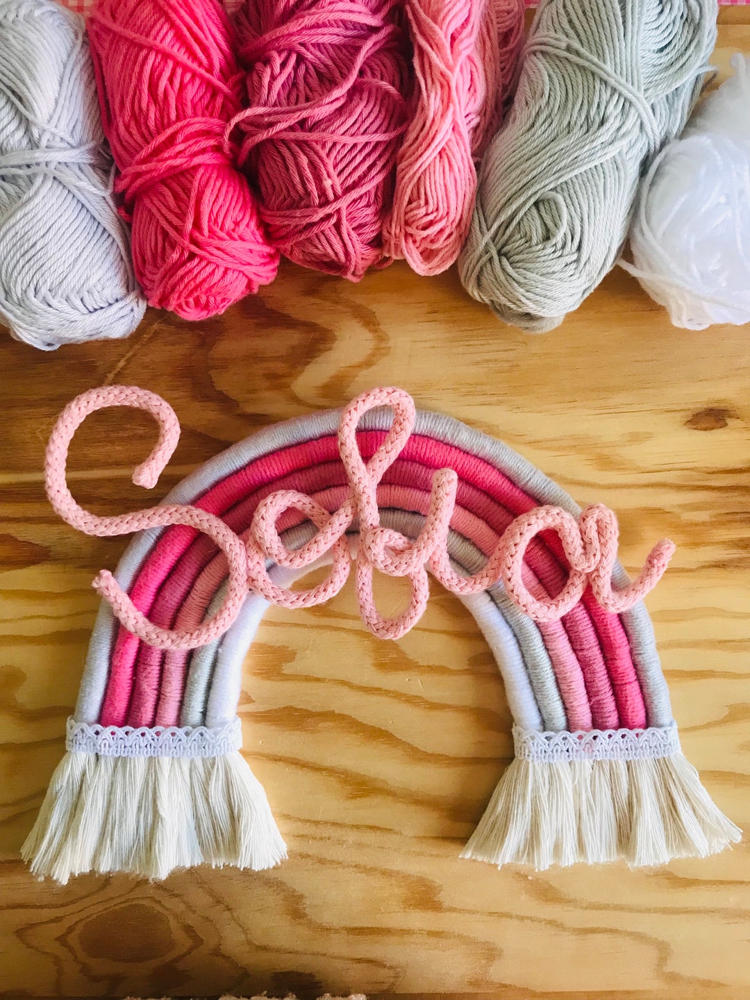 Macrame Rainbow With Name, Macrame Wall Decoration, Handmade Rainbow ...