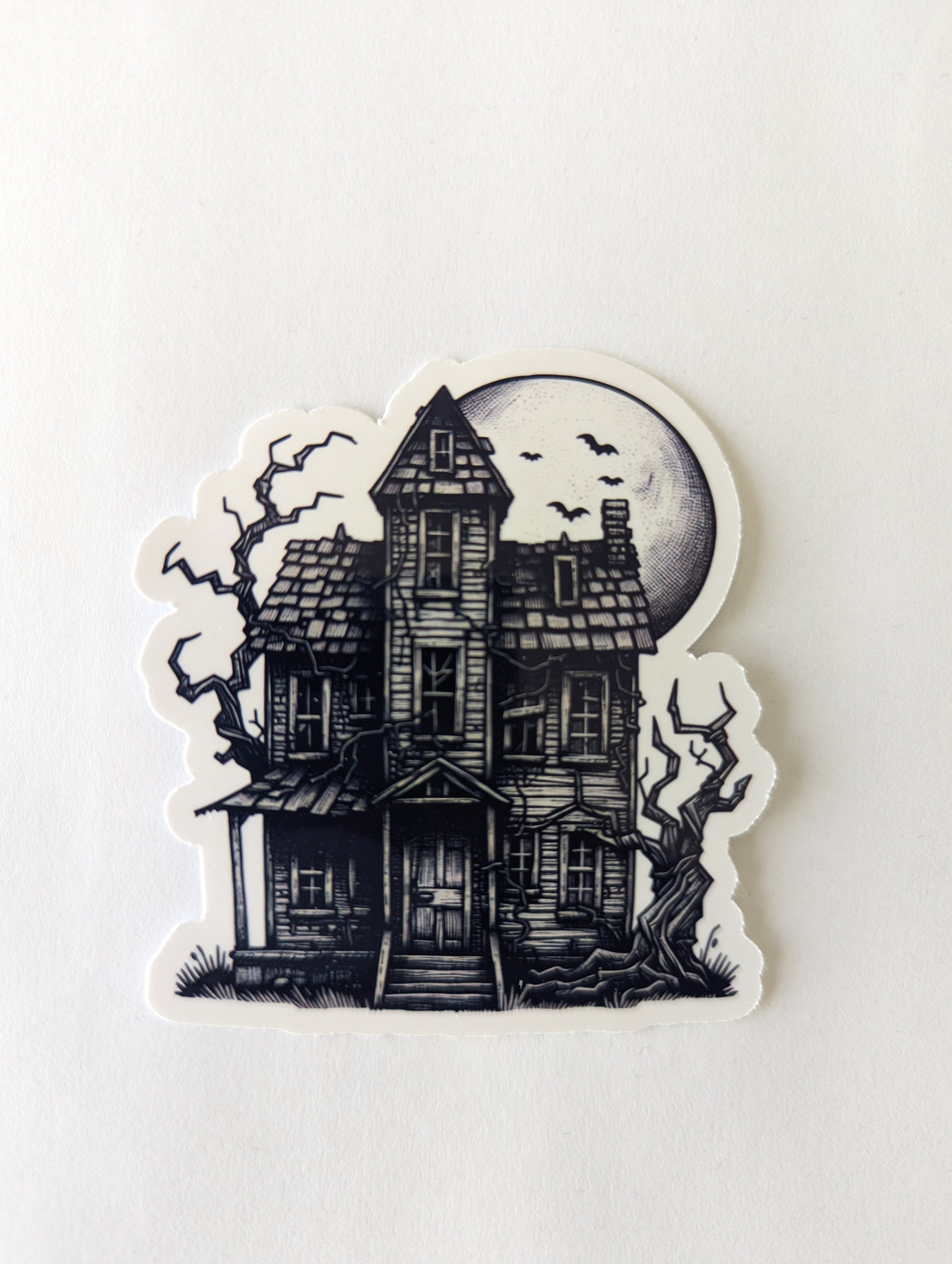 Haunted House Sticker - Etsy