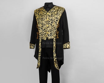 Red Floral Steampunk Vest Gothic Paisley Victorian Waistcoat ...