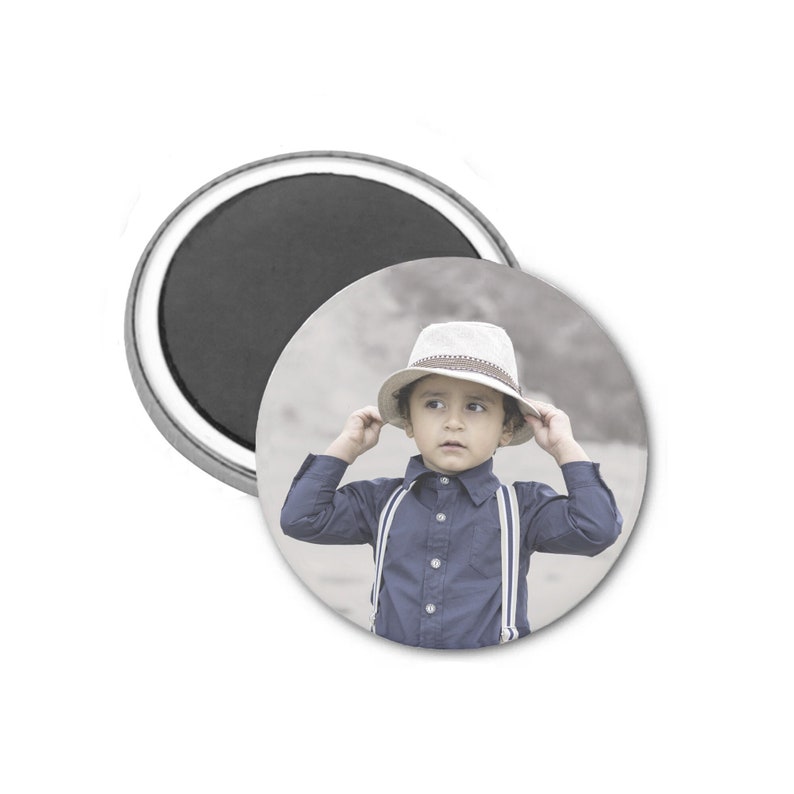 6 Metal Magnets • 1.73" • Personalized Round Photo Magnet ...