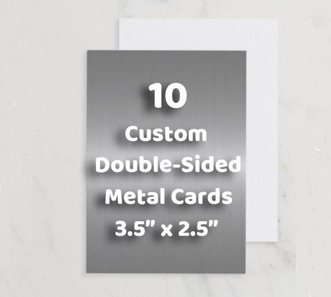 10 Custom Metal Trading Cards • Double-sided With Sleeves • 3.5" X 2.5 ...