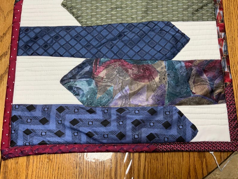 Tie Tablerunner Upcycled. 16x35 - Etsy