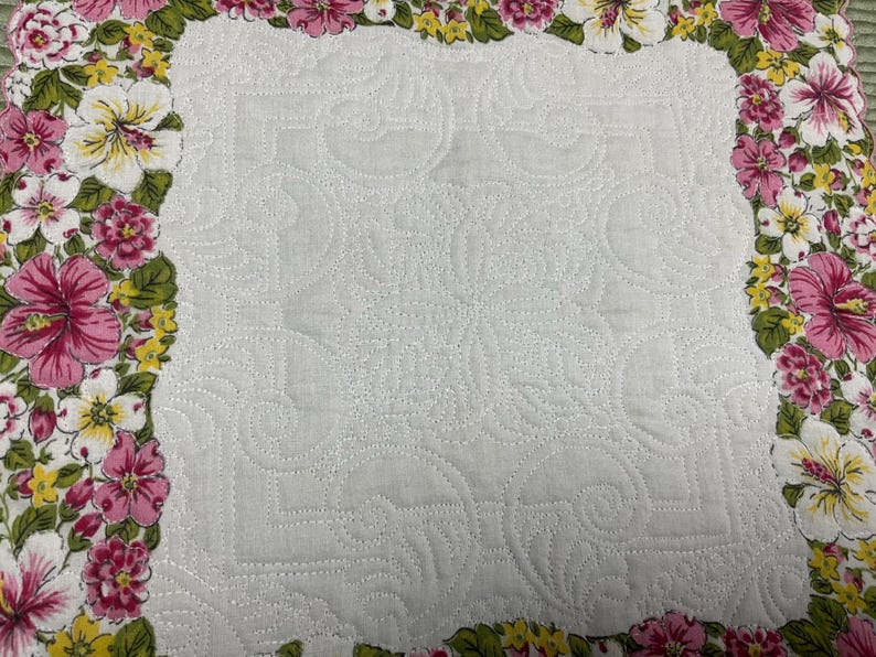 Antique Vintage Quilted Handkerchief 17x17 - Etsy