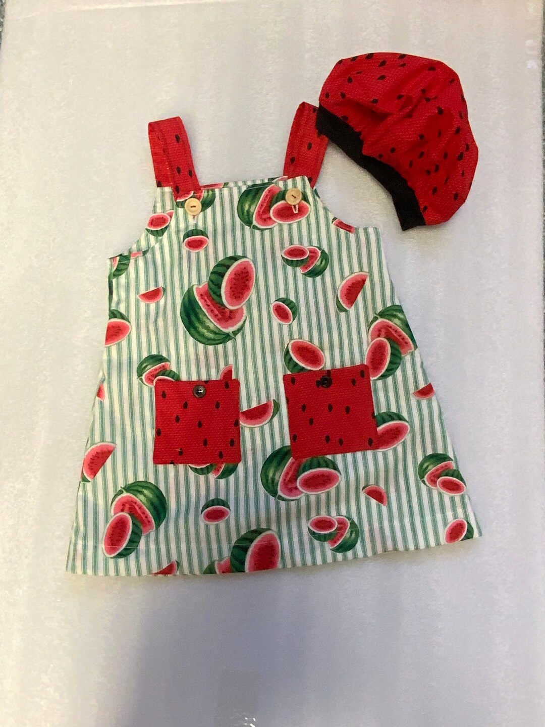 ADORABLE! HANDMADE!! Girl’s “watermelon” Jumper With Hat Size 3 - Etsy