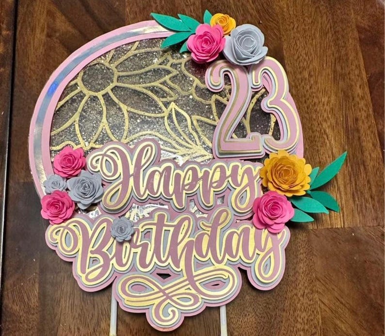Custom Happy Birthday Cake Topper - Etsy