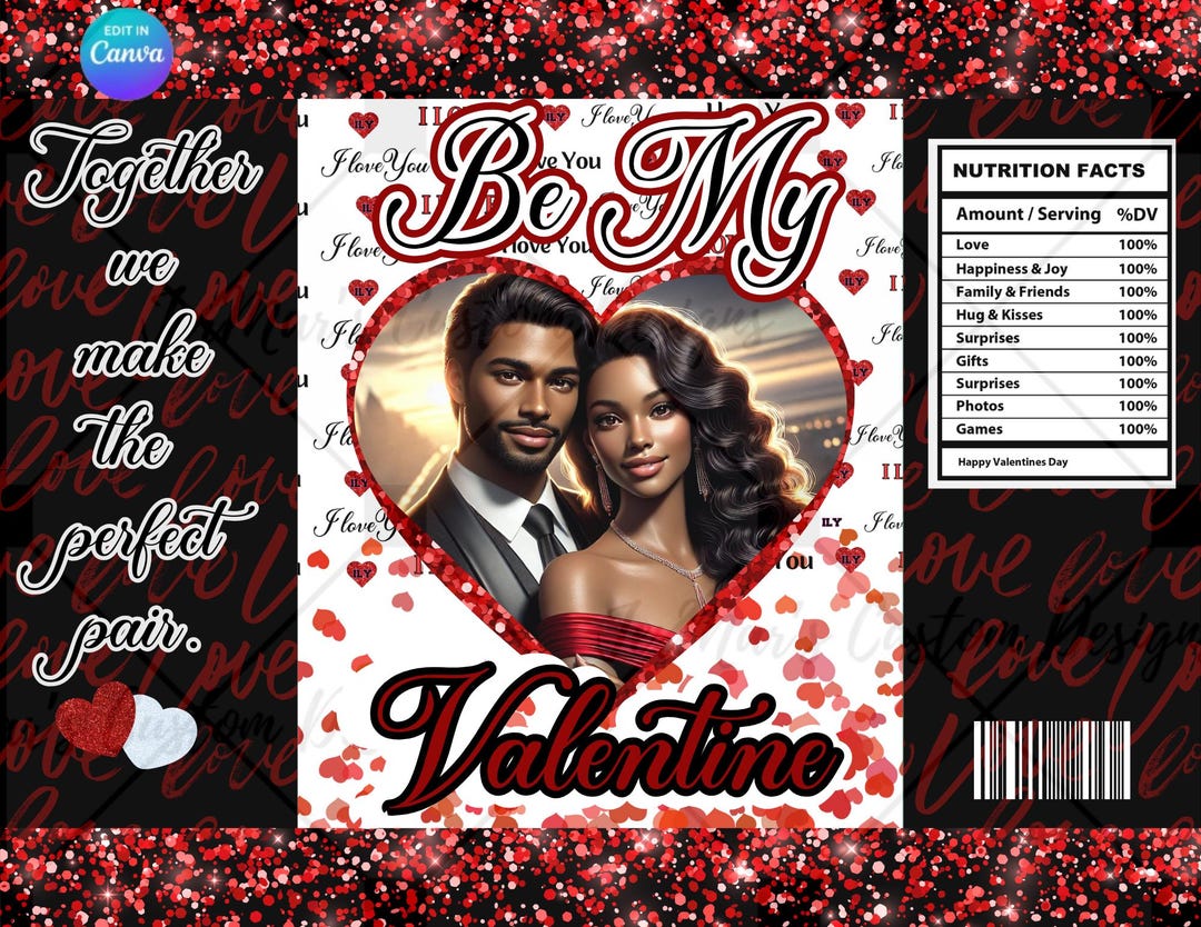 Editable Valentine Chip Bag Design, Custom Valentine Chip Bag, DIY ...