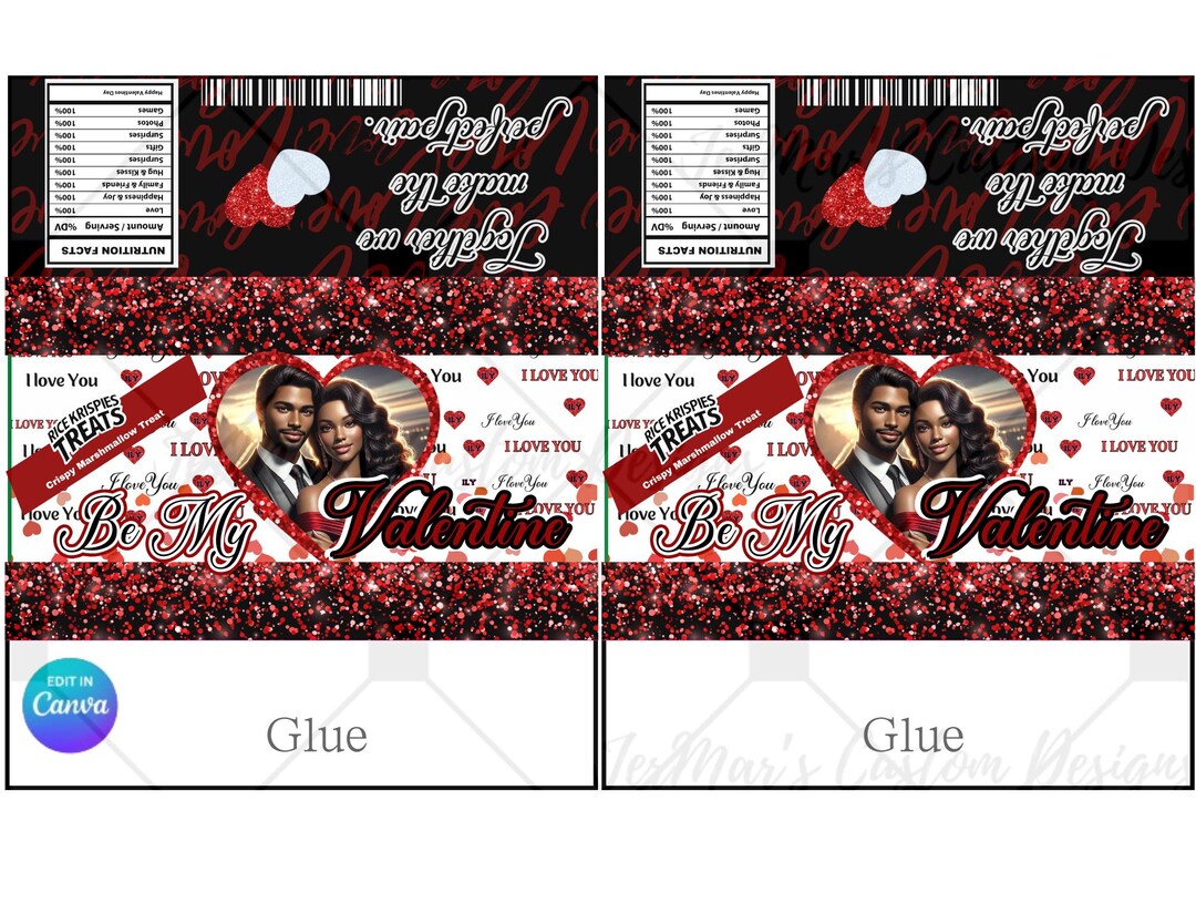 Editable Valentine Rice Krispies Treat Design, Custom Valentine Rice ...