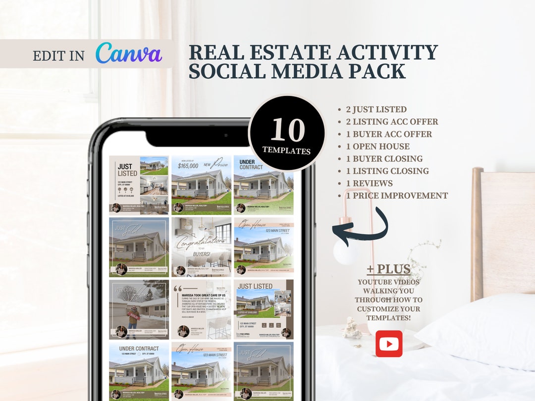 Real Estate Activity Social Media Package, Social Media Templates for ...
